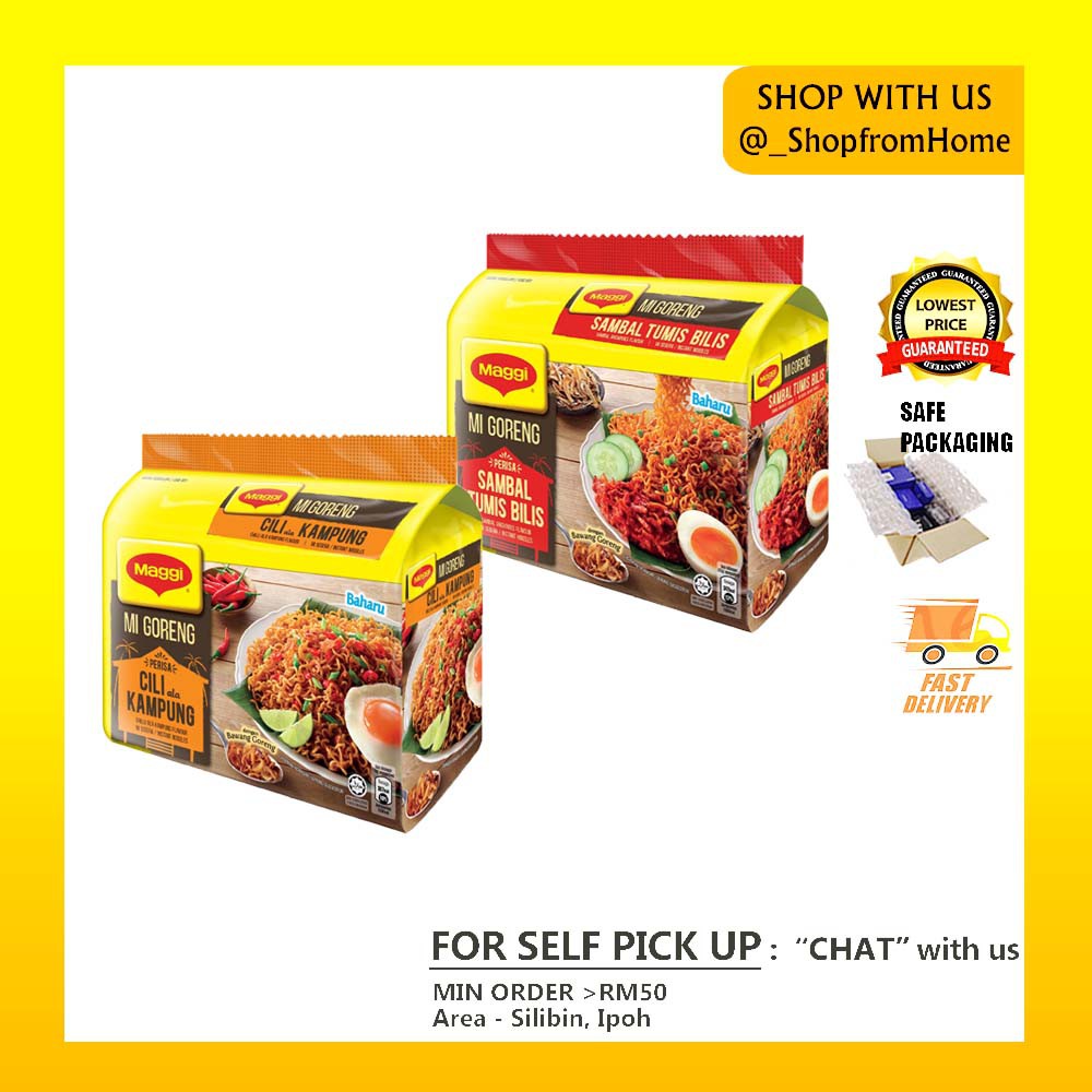 MAGGI Mi Goreng Cili ala Kampung (5X78G) / Sambal Tumis Bilis (5X75G ...