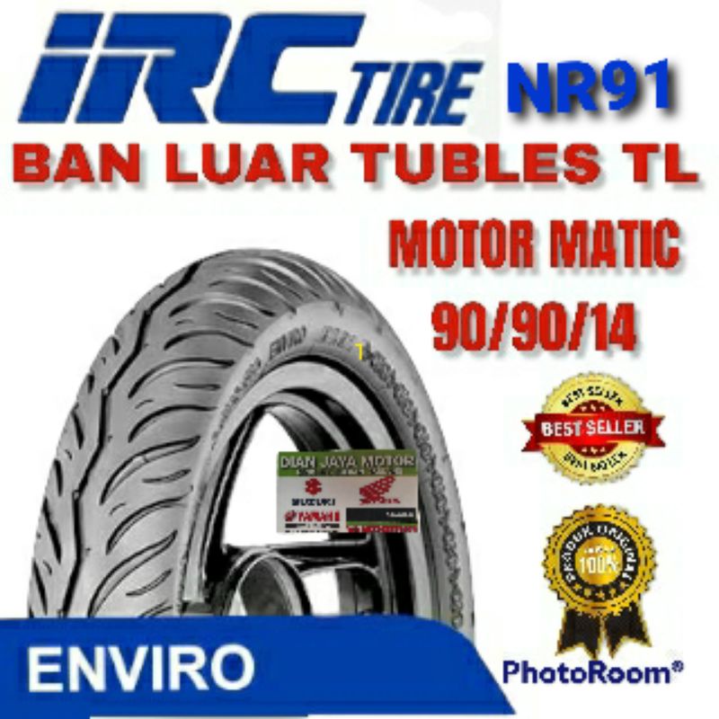 OUTER TIRE 90/90/14 IRC ENVIRO TUBLES TL MOTOR MATIC DIAN JAYA MOTOR ...
