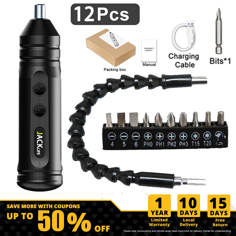 3.7V Mini Electrical Screwdriver Set Smart Cordless Electric ...
