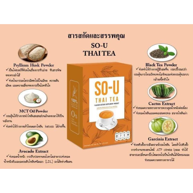Thai Sou Tea (So U) 1 Box Contains 5 Sachets. | Shopee Malaysia