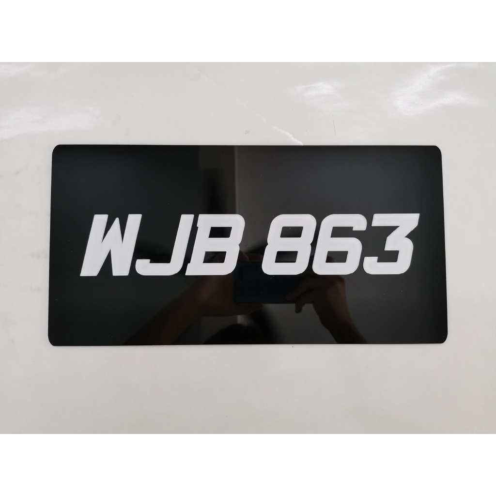 Kereta Number Plate Acrylic Font White 3D (16 Different Design ...