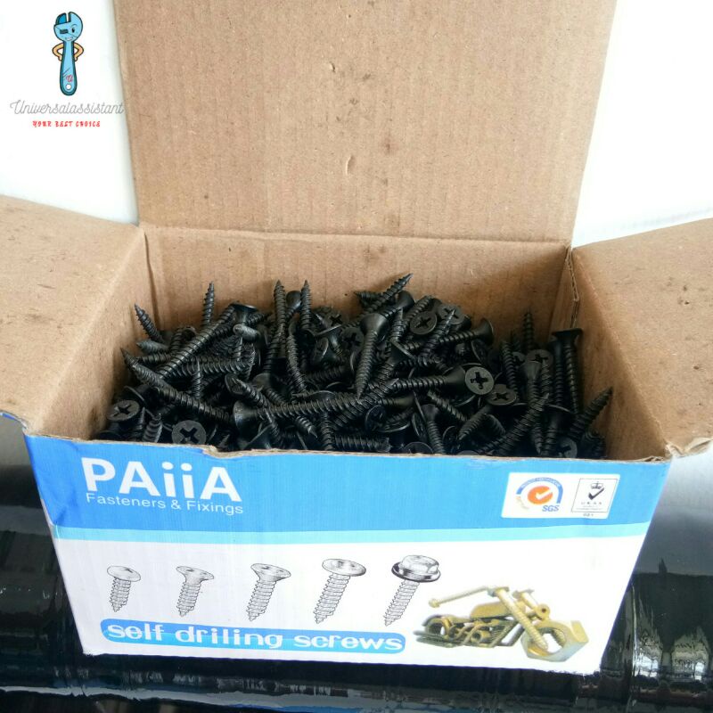 1KG Black Dry Wall Screw | Skru Hitam Dinding Kotak | PAiia Black Screw ...