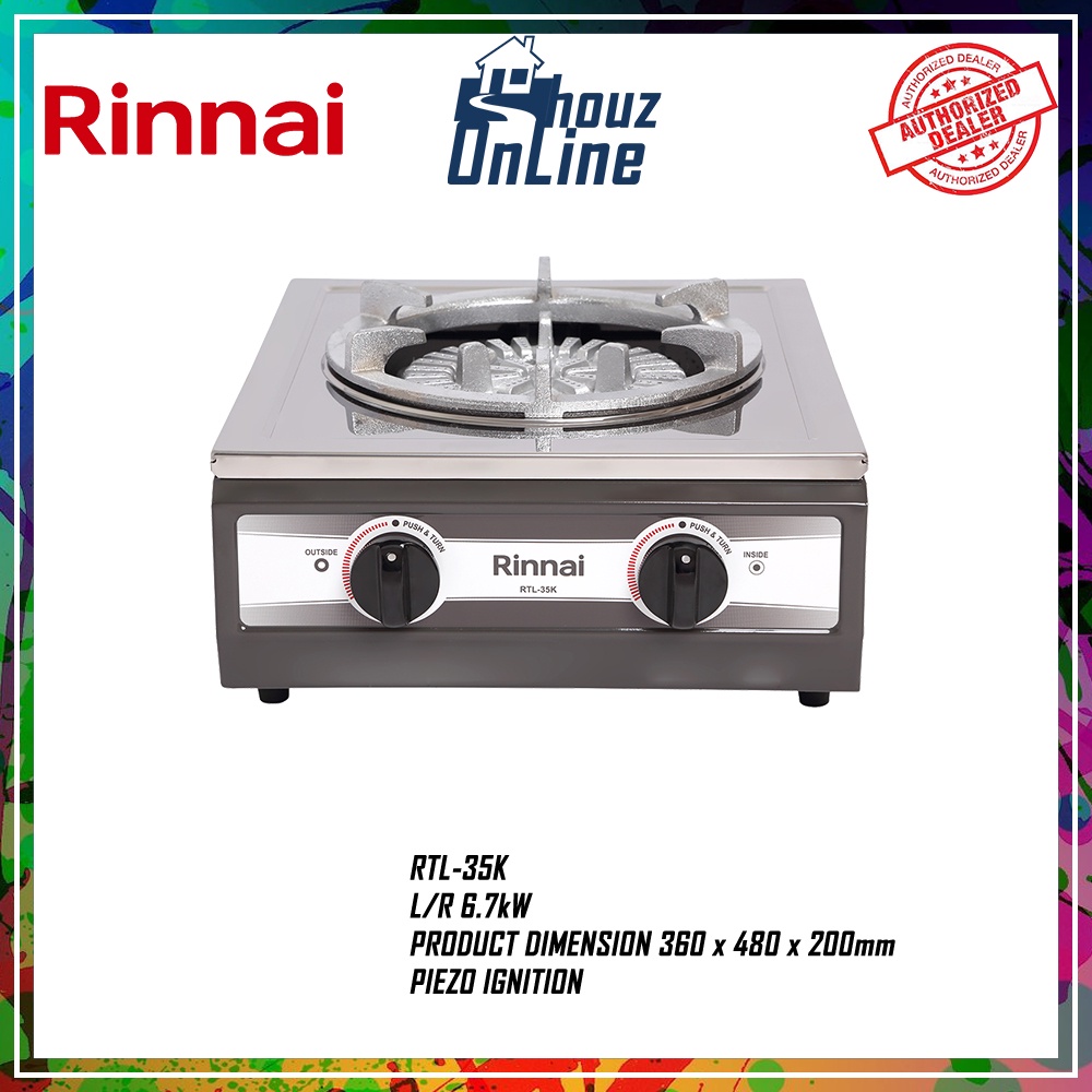 RINNAI GAS HOB RTL-35K / RTL-35K / SINGLE BURNER GAS HOB / GAS STOVE ...