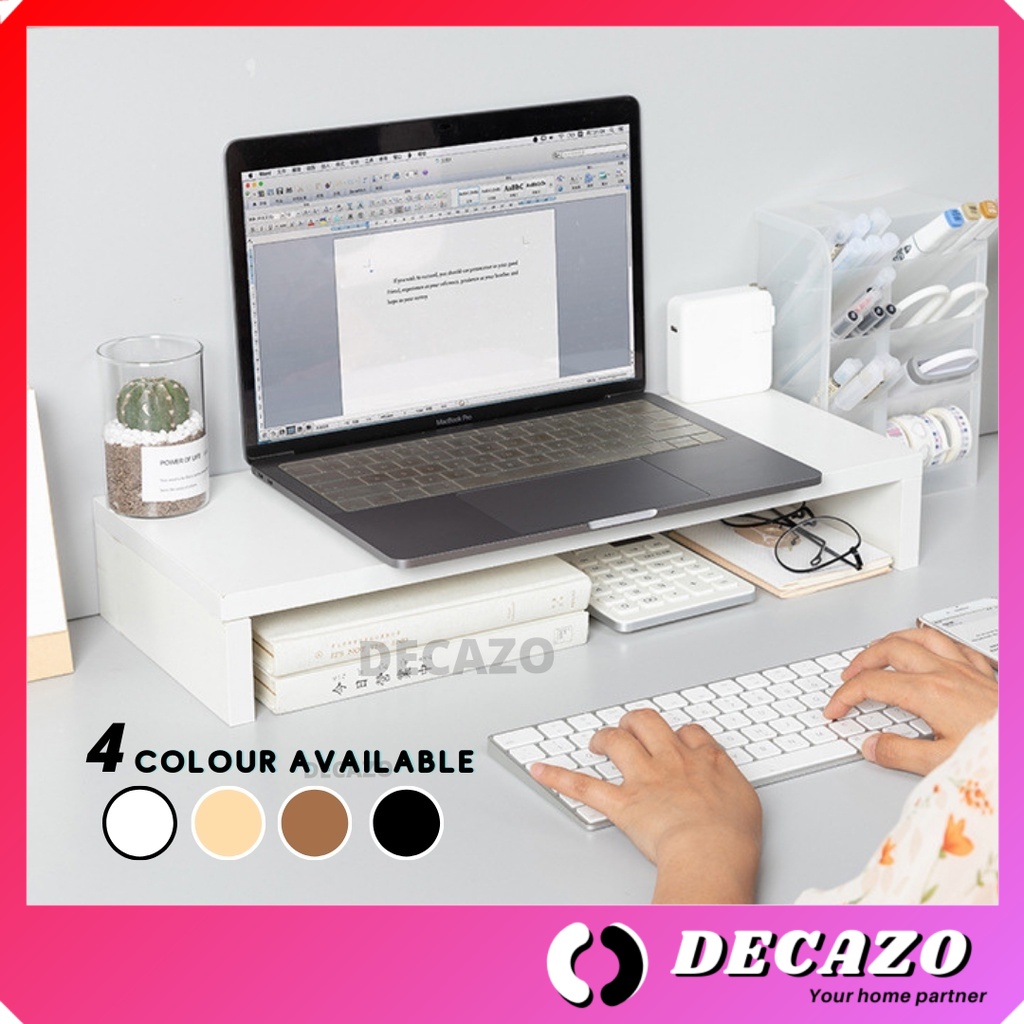 Computer Monitor Stand Desk Organizer Desktop Height Riser Shelf Base ...