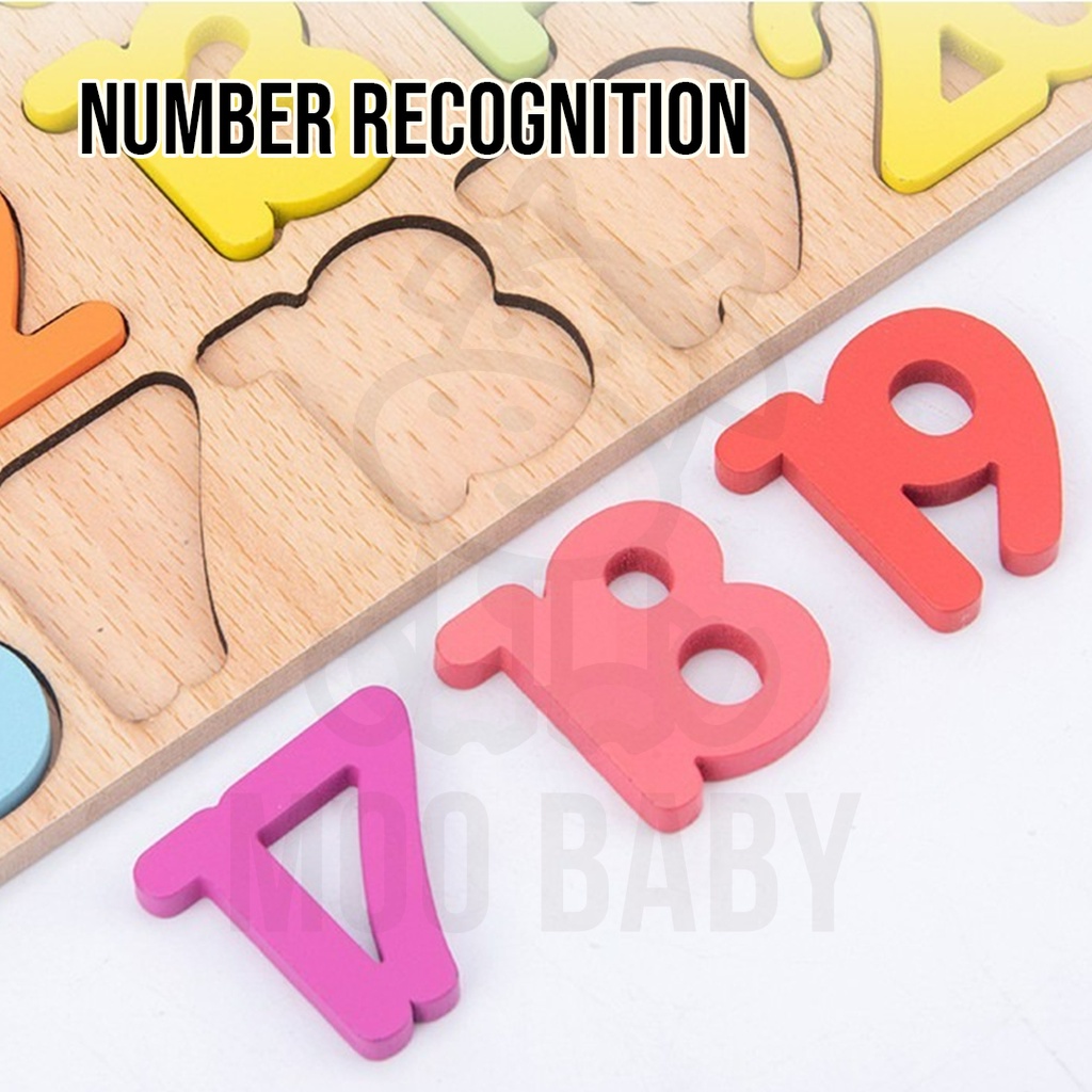 Moo Baby Puzzle ABC Puzzle 123 Number Puzzle Kayu Baby Toy Educational ...