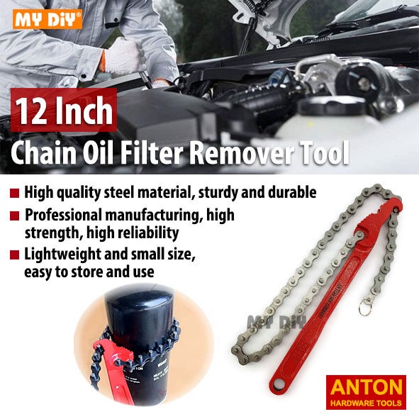 MYDIYHOMEDEPOT - ANTON 12" CHAIN WRENCH OIL FILTER OPENER / CHAIN TYPE ...