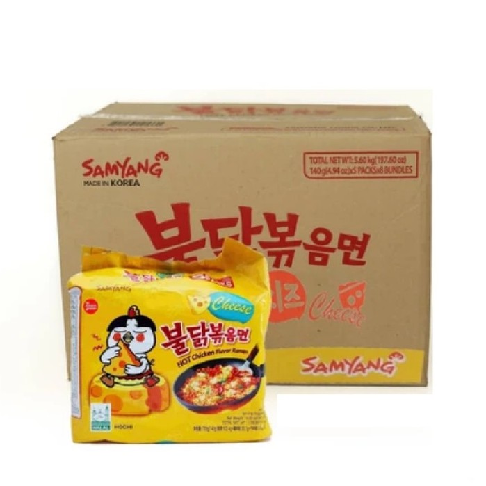 Samyang Cheese Hot spicy Ramen Packing- 1 box(140GX5'SX8) | Shopee Malaysia