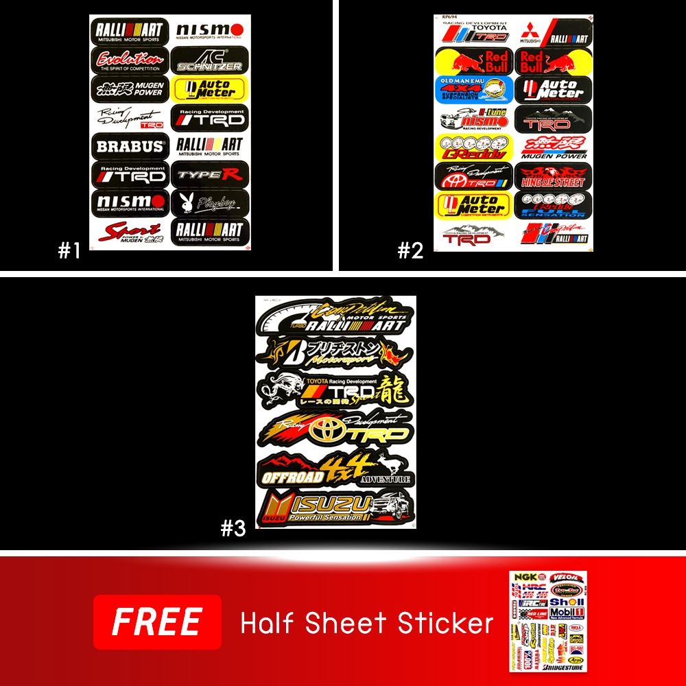 Car Sticker Decals Malaysia / Ralliart / Toyota TRD / Isuzu | Shopee ...