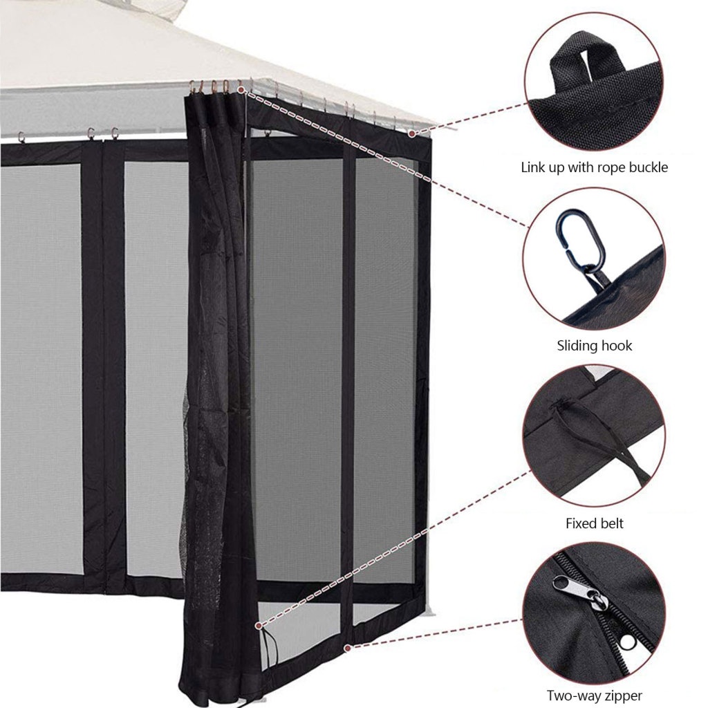 Mesh Fence Double Zipper Square Sleeping Camping Net Tents Four-corner ...