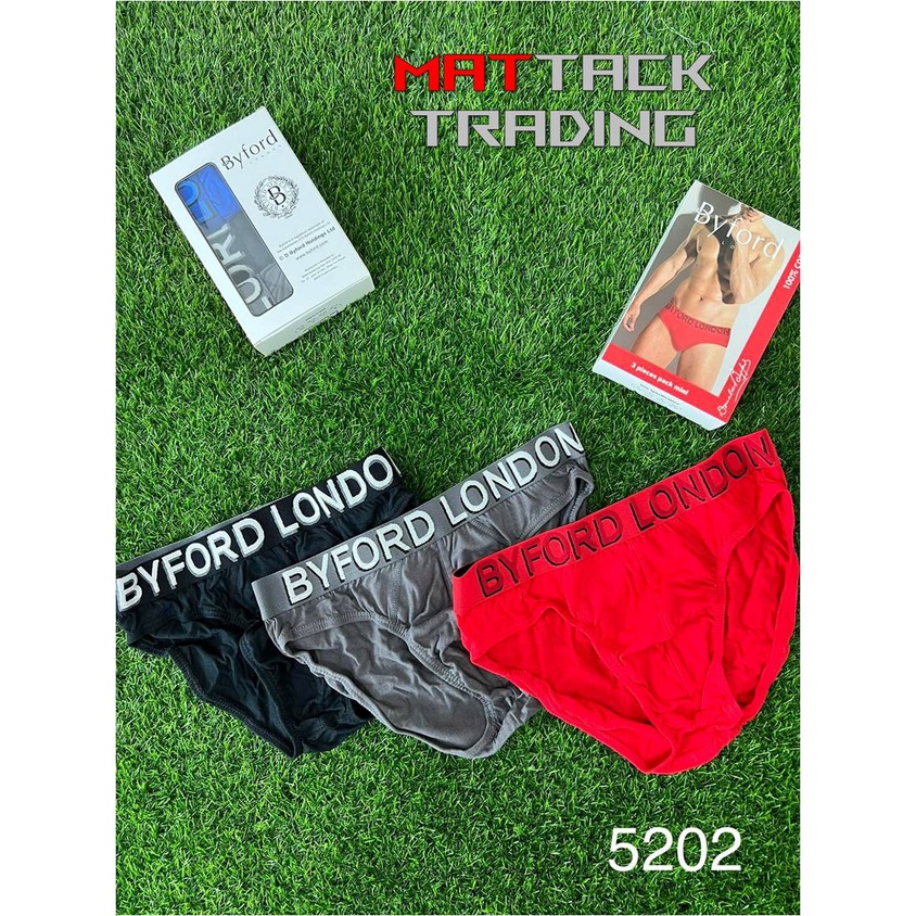 🔥READY STOCK🔥ORIGINAL BYFORD 3IN1 MEN MINI BRIEFS [5202, 100% COTTON] | Shopee Malaysia