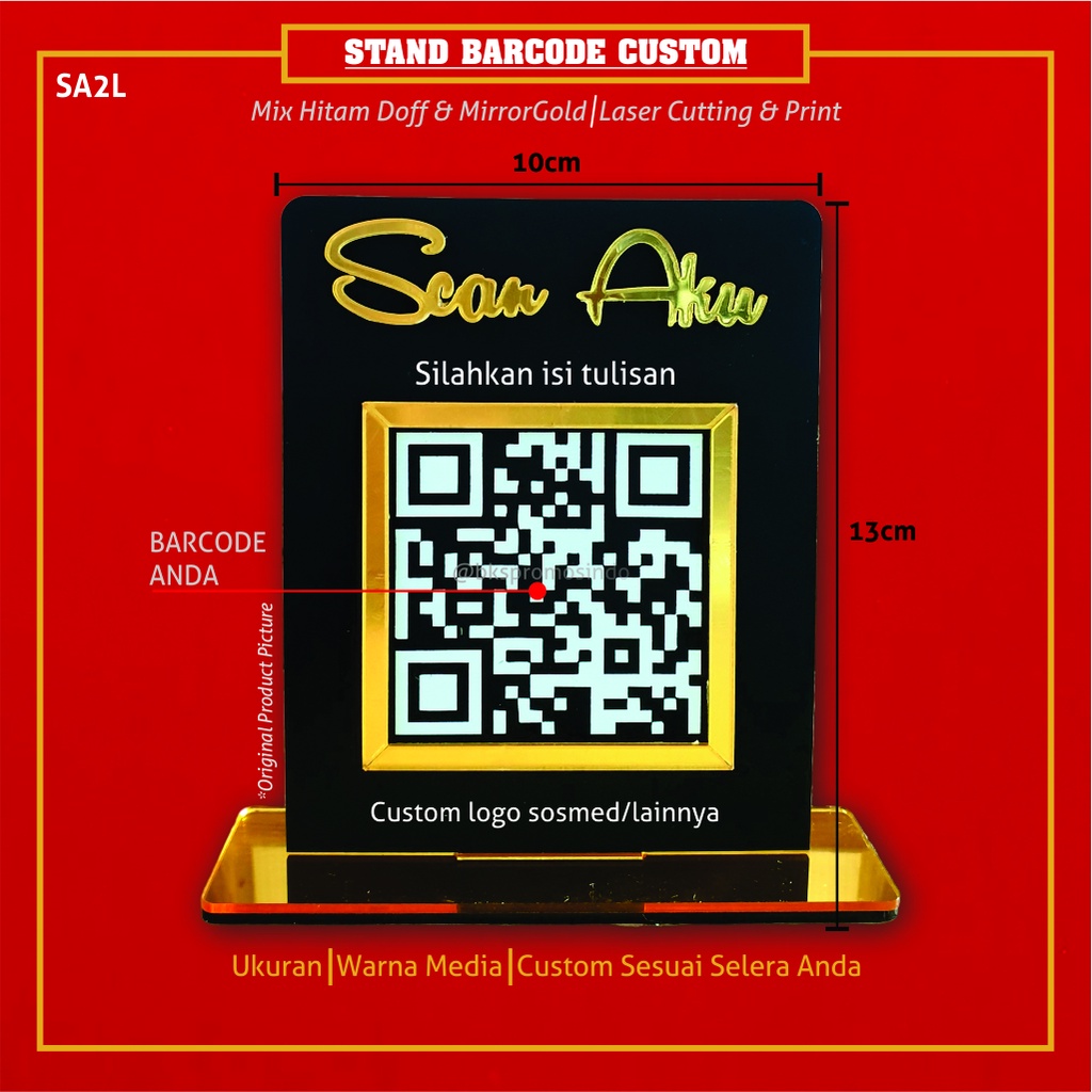Custom Acrylic Qris Qr code Barcode Stand | Shopee Malaysia