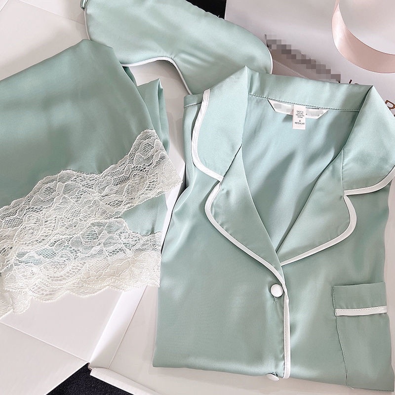 READY STOCK VICTORIA SECRET Women Silk Satin Pajamas Pyjamas Lace Long ...