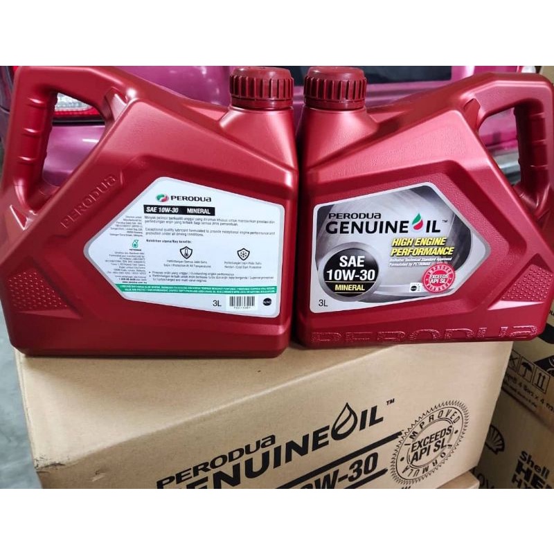 Perodua Genuine Oil 10W30 Engine Oil 3L + FOC Oil Filter | Shopee Malaysia