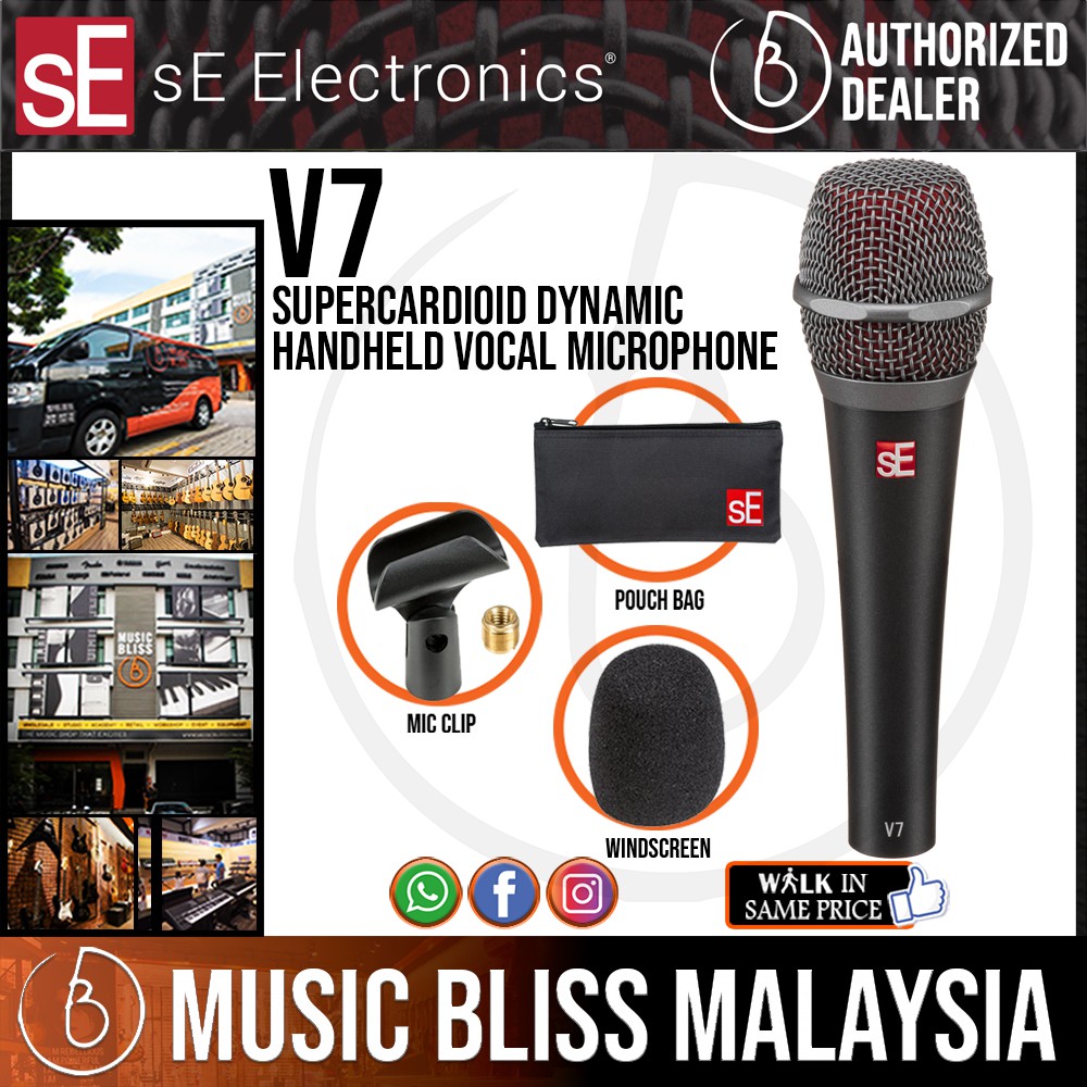 SE Electronics V7 Supercardioid Dynamic Handheld Vocal Microphone ...