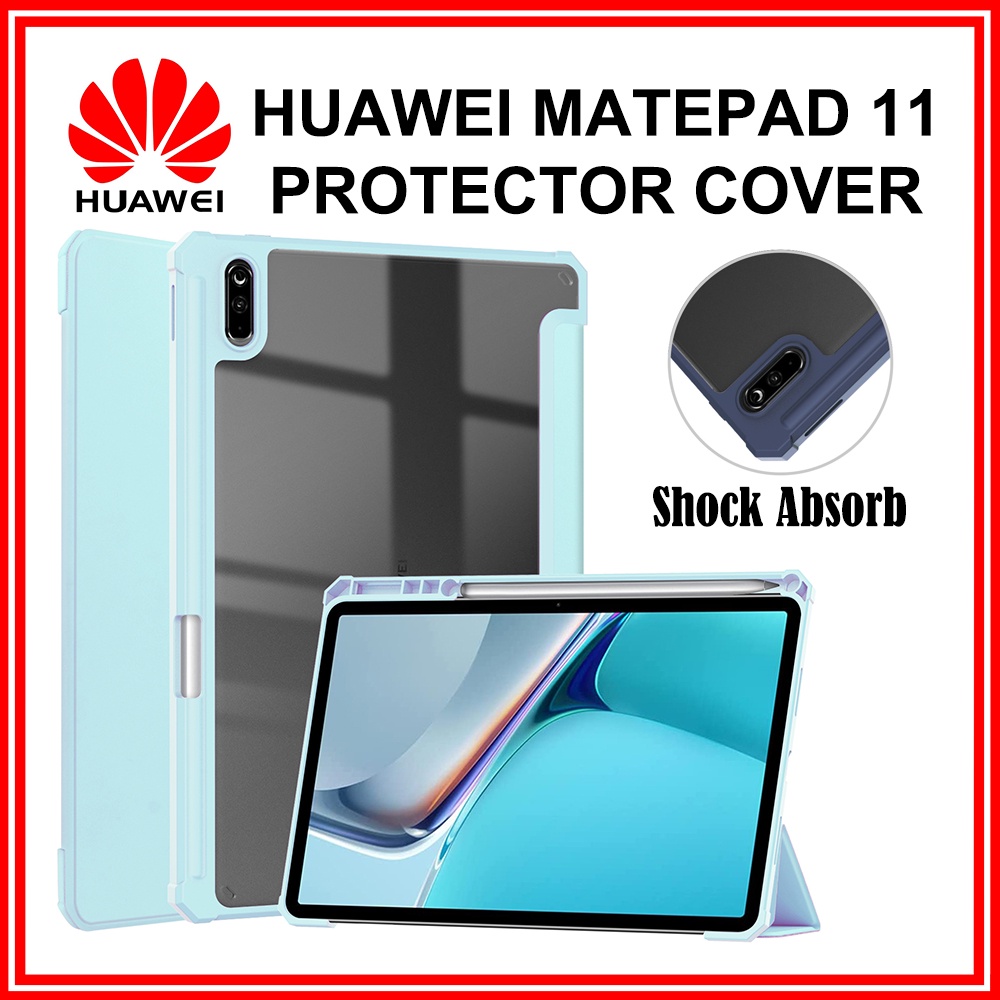 Huawei Matepad 11 Transparent With Pen Slot Standable Flip Case Cover ...
