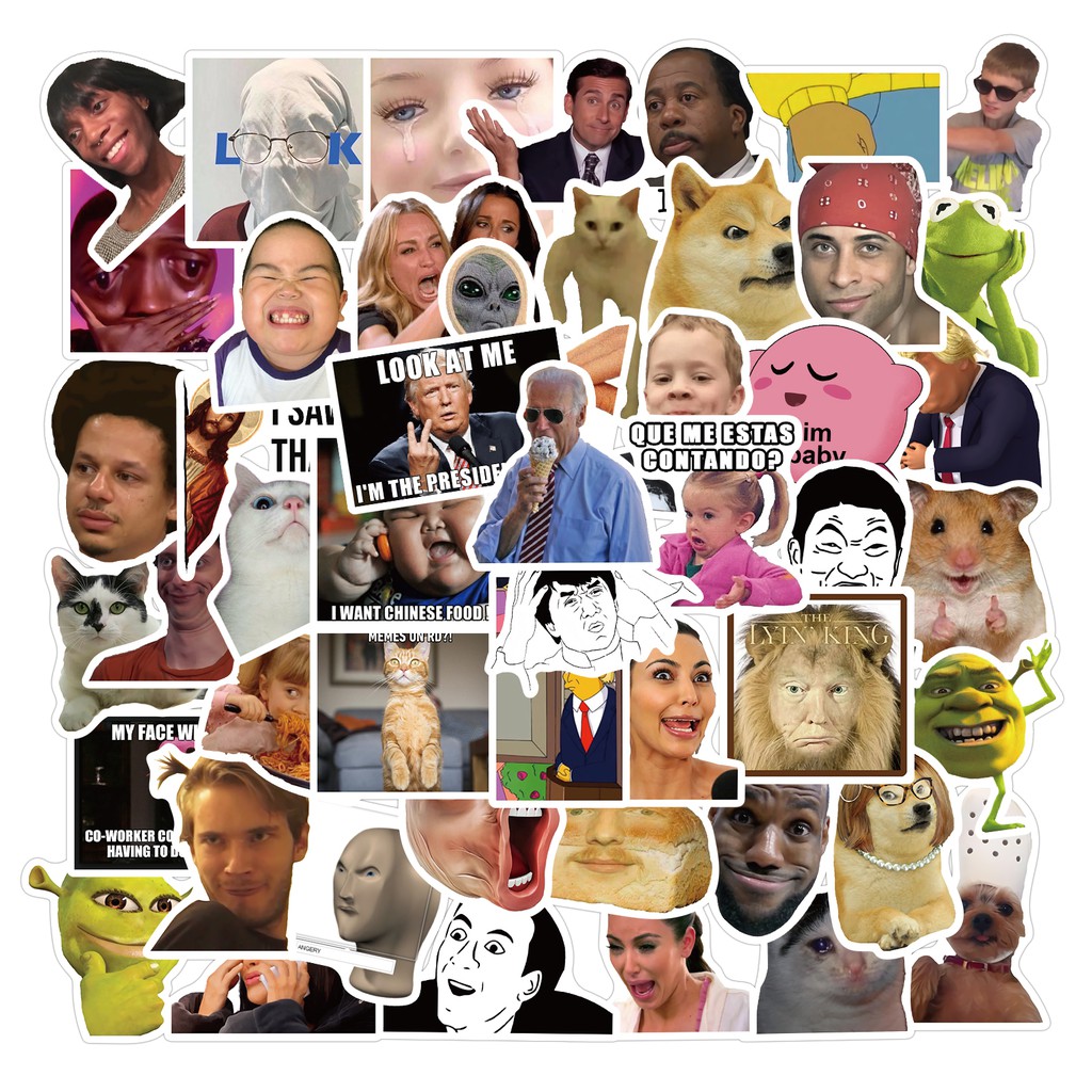 50Pcs/Lot Funny Hot Meme Stickers for Car Laptop PVC Bicycle Backpack ...