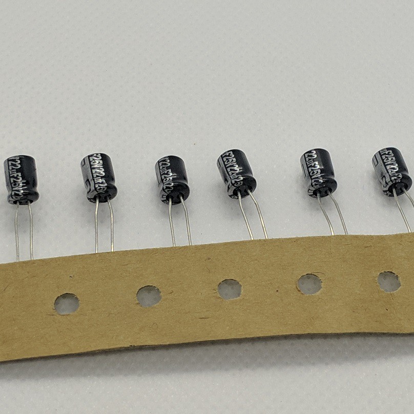 5PCS 22uF25V Electrolytic capacitor 22uF 25V size:5*7mm Pitch:2mm ...