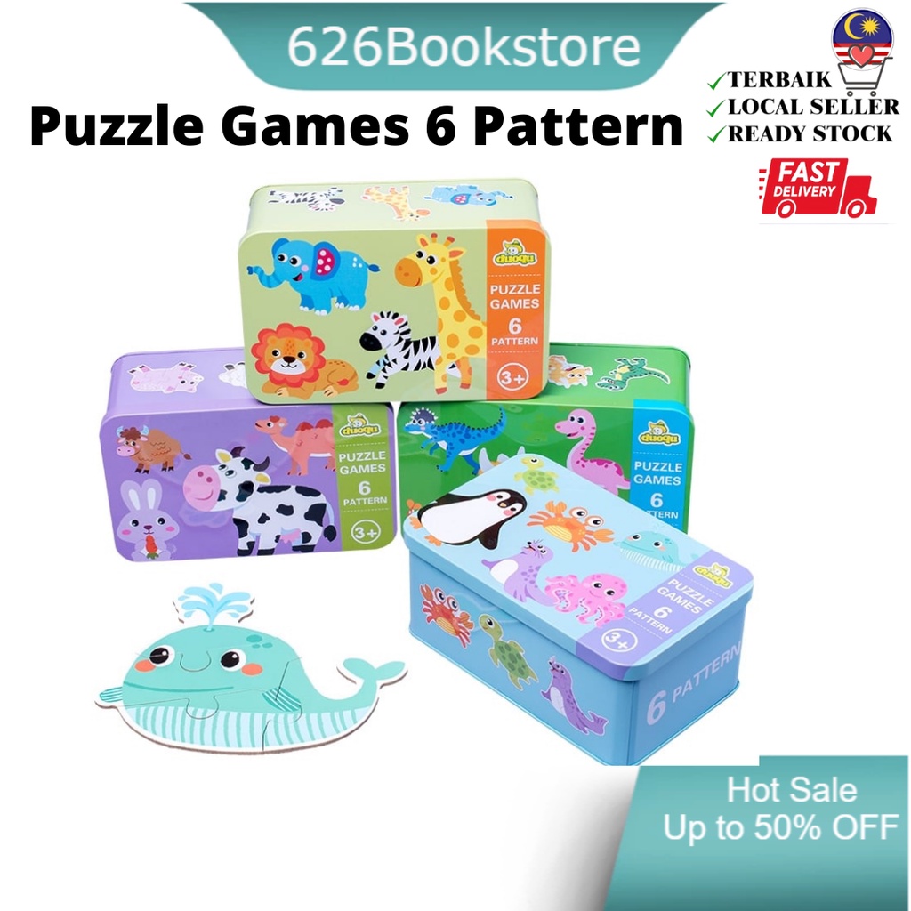 My First Puzzle Jigsaw Toys for kids With 6 in a Box Thick Cardboard ...