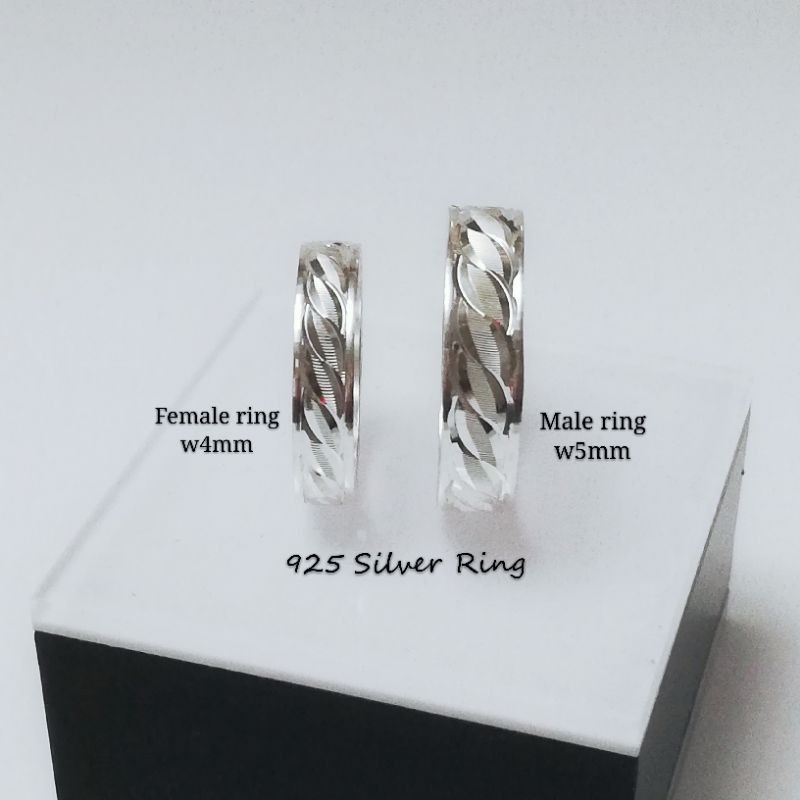 925 Silver Couple Rings Cincin Laki Perempuan Perak Tulen 925纯银情侣戒指 R259/R261 | Shopee Malaysia