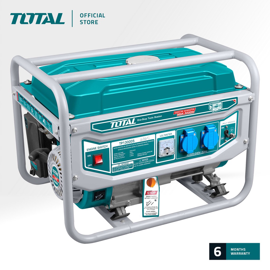 TOTAL Gasoline Generator 7.0HP 4-Stroke Engine (210cc/OHV/15L Tank/Max ...