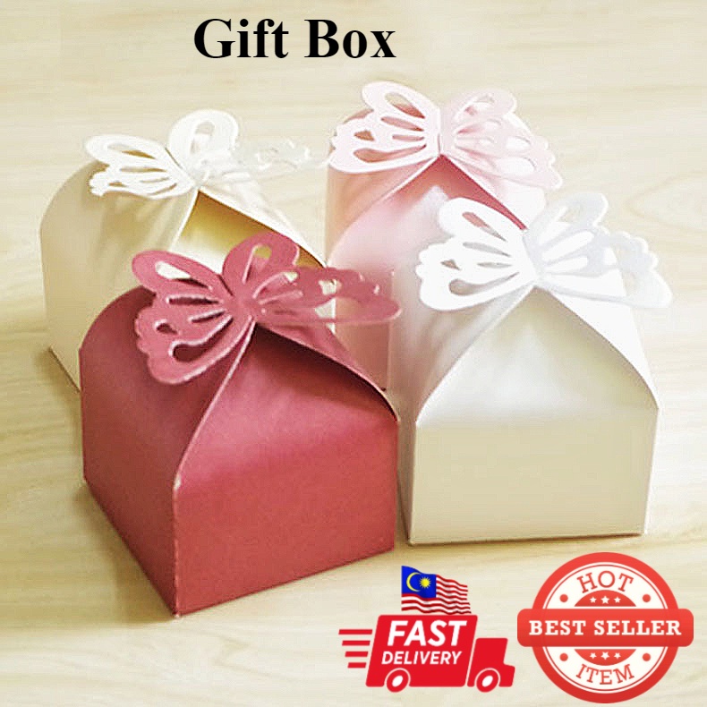 Kotak Telur Wedding Candy Gift Box Floral Butterfly Handle Goodies Box ...