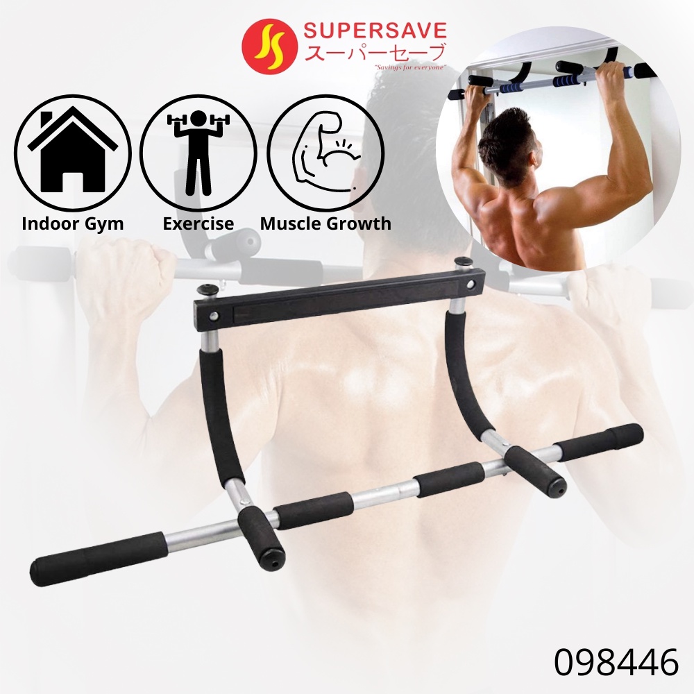 SUPERSAVE Pull Up Bar Chin Up Door Bar Home Gym Equipment House Indoor ...
