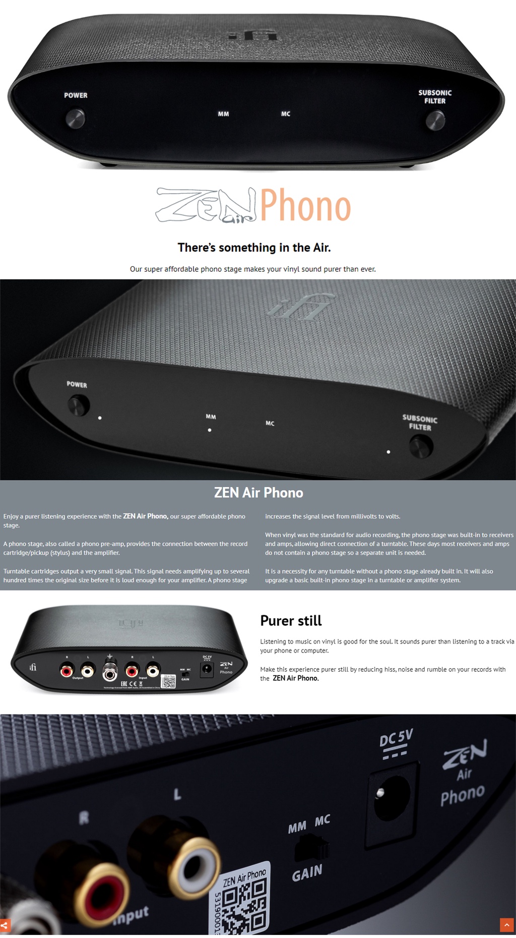 iFi Zen Air Phono External Turntable Preamplifier Phono Pre-amp Reduce ...