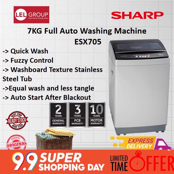 SHARP 7KG TOP LOAD WASHING MACHINE ESX705 | Shopee Malaysia