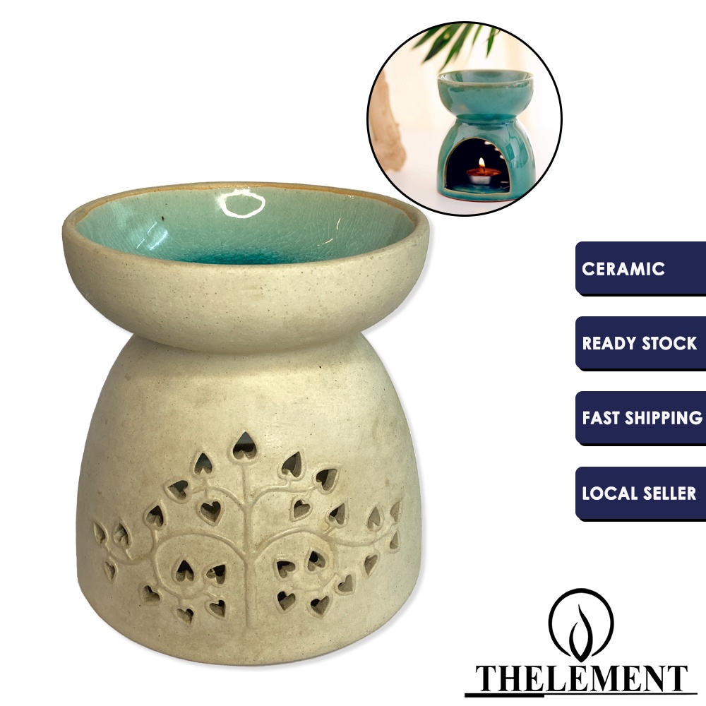 Ceramic Flower Aromatherapy Diffuser Essential Oil Candle Burner Ready ...