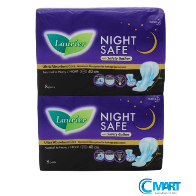 Laurier Night Safe Wings Twin Pack 8's x 40CM | Shopee Malaysia