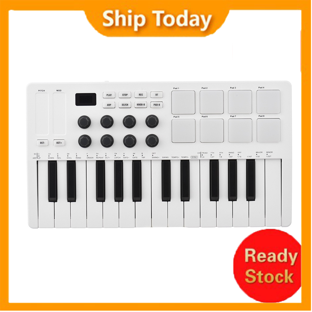 M-VAVE 25-Key MIDI Control Keyboard Mini Portable USB Keyboard MIDI ...
