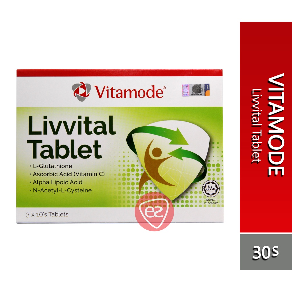 Vitamode Livvital Tablet 30s (L-Glutathione, Ascorbic Acid, Alpha ...