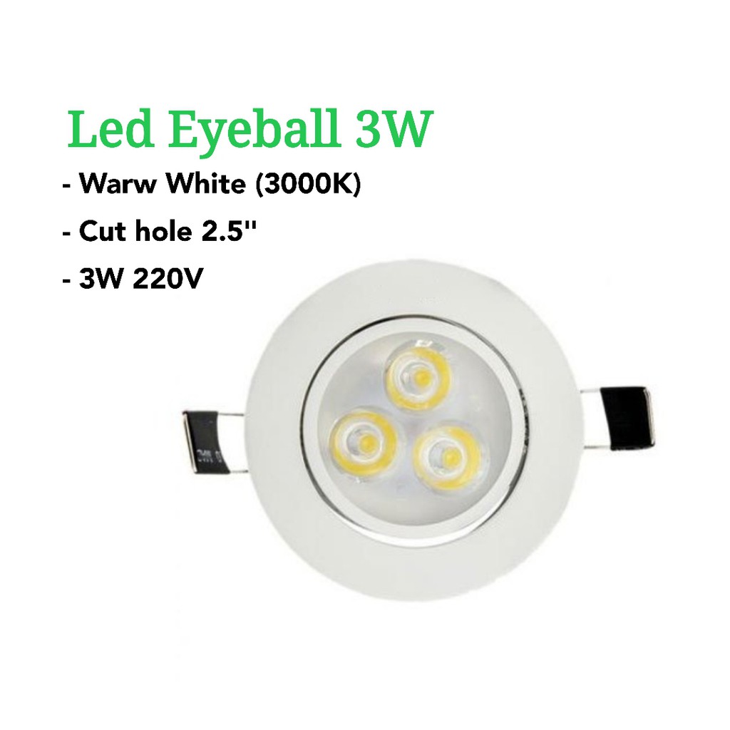 3W 5W LED Recessed Eyeball Spotlight Round LED Downlight Spotlight Spot ...