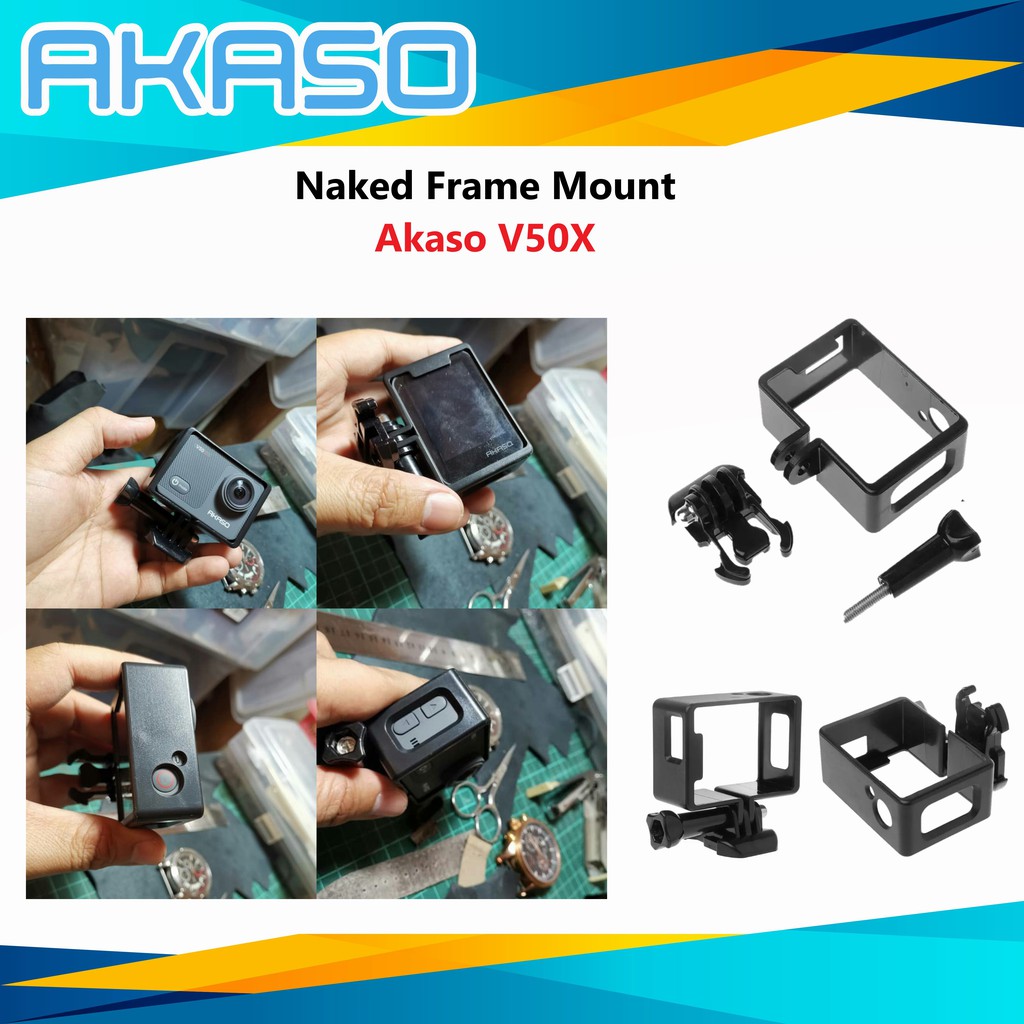 Akaso V50X Campark V30 X30 Naked Frame Mount / Shell Housing with mount ...