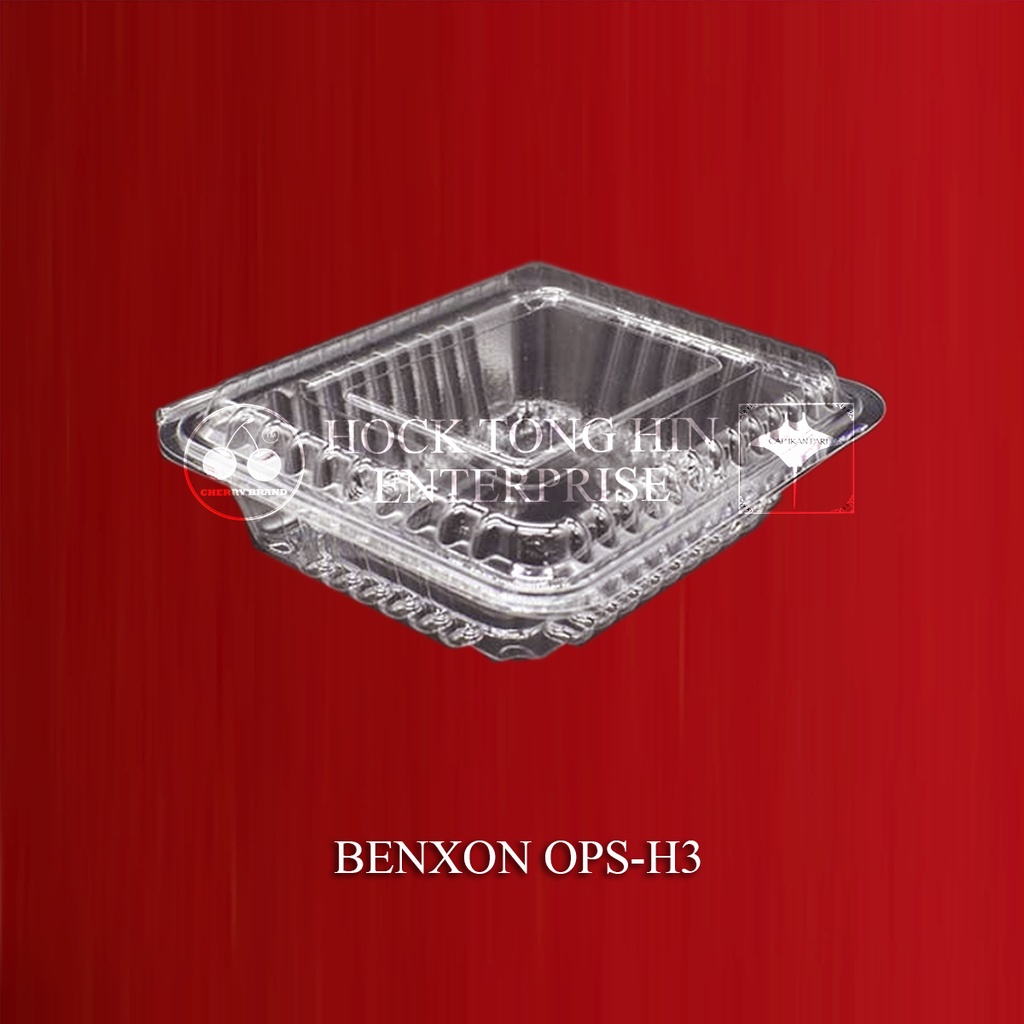 Benxon OPS-H3 Clamshell Clear Container Disposable Plastic Food Tray ...