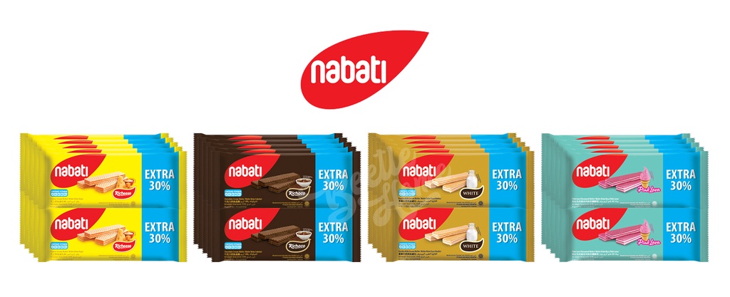 Nabati Wafer EXTRA 30% 10pcs x 37g Cheese White Chocolate Pink Lava ...