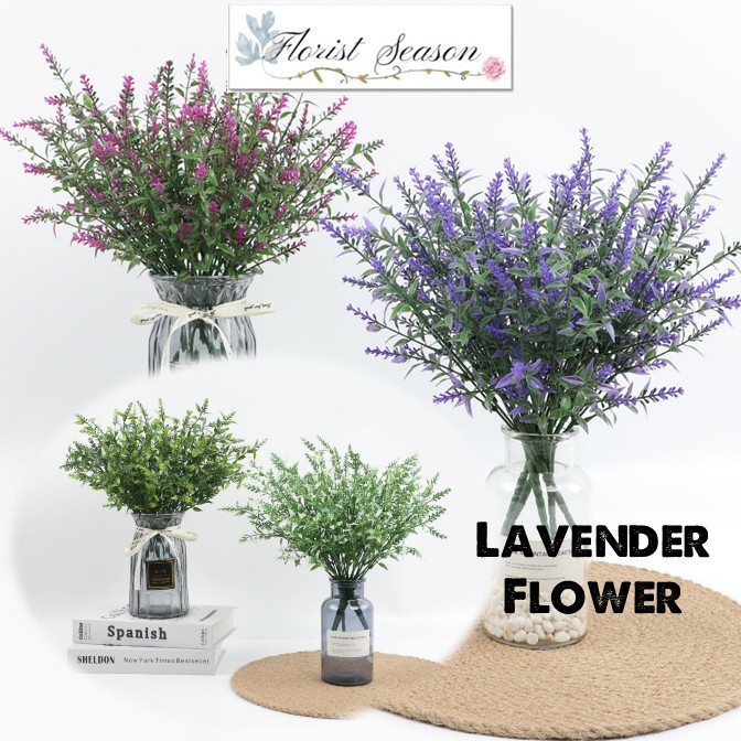 Bunga Lavender 34cm / Artificial Lavender Flower / Bunga Hiasan Hand ...