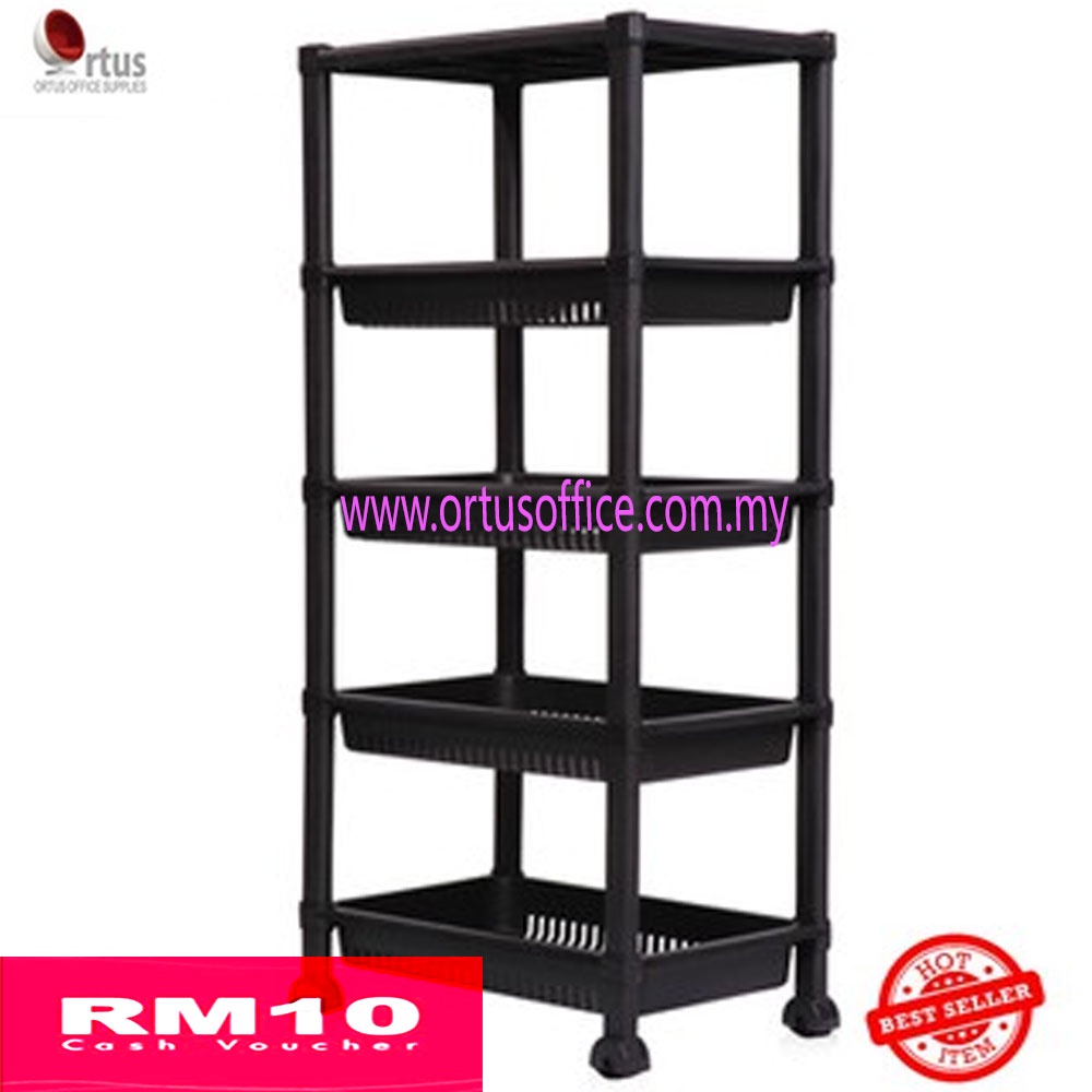 *Ready Stock* Extra Big 5 Tiers Trolley Plastic Rack / Bathroom Rack ...