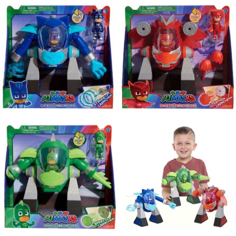 Pj Masks Catboy Owlette Gekko Turbo Mover Stripe Launcher Original ...