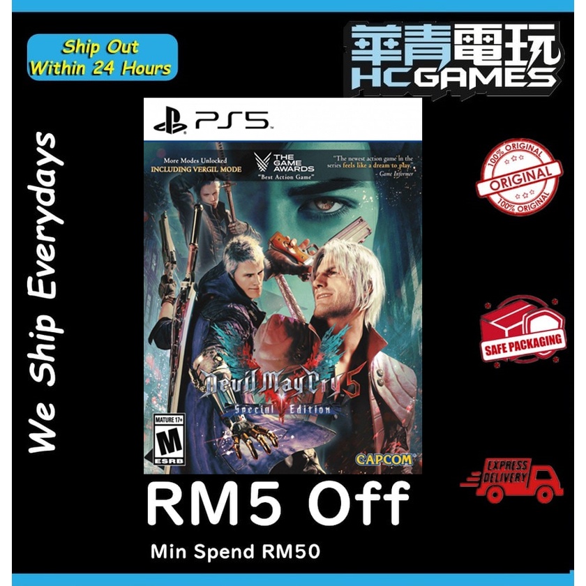 PS5 Devil May Cry 5 Special Edition (English-Disc-New Seal) DMC 5 / 恶魔猎人 特別版 / 恶魔猎人5 | Shopee ...