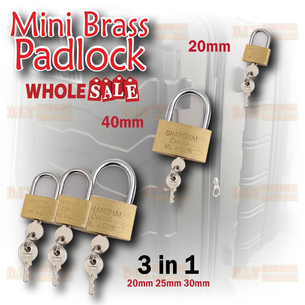 Mini Brass Padlock Security Luggage Locker with Keys 20mm 25mm 30mm ...