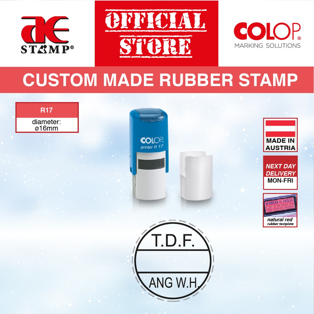 Custom Made COLOP Round Self-Inking Rubber Stamp | cop nama stamp colop stamp colop stamp chop ...
