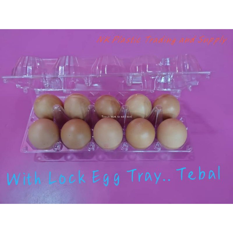 Bekas telur / Pp plastic Egg Tray / Telur tray with Lock tebal (50pcs ...