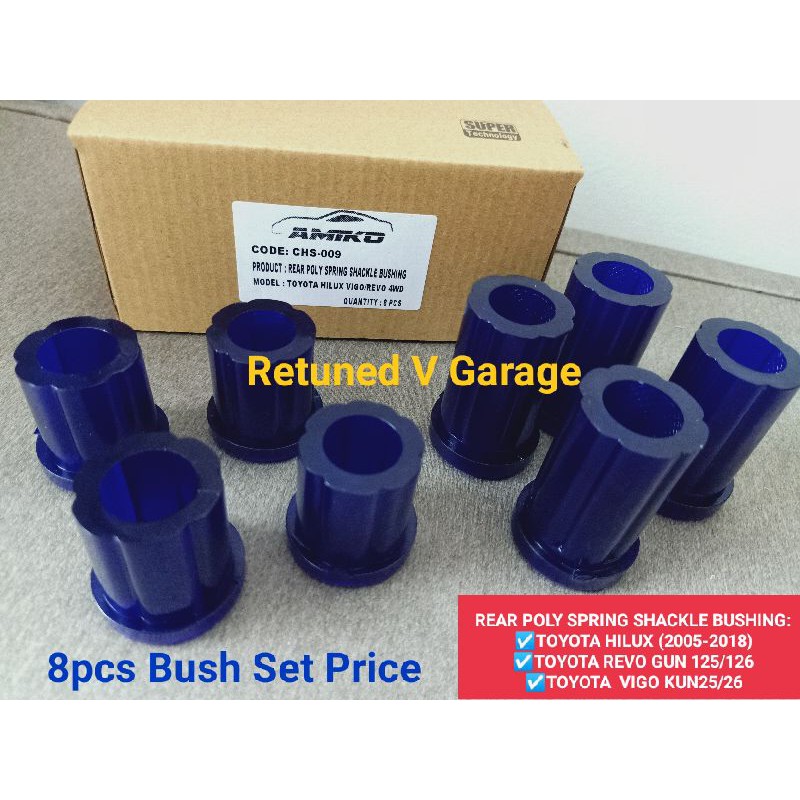 TOYOTA HILUX,VIGO,REVO Rear Poly Spring Shackle Bushing (8pieces Bush ...