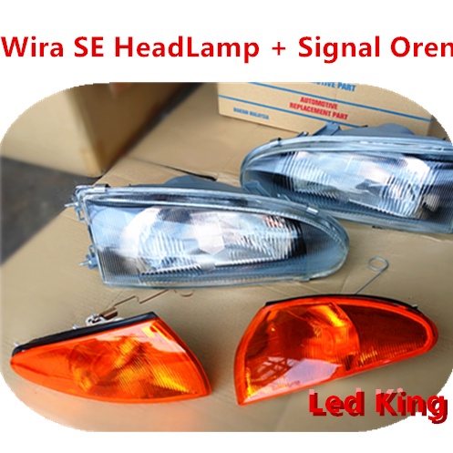Proton Wira Se Satria Head Lamp Smoke Set Signal Orange Oren | Shopee ...