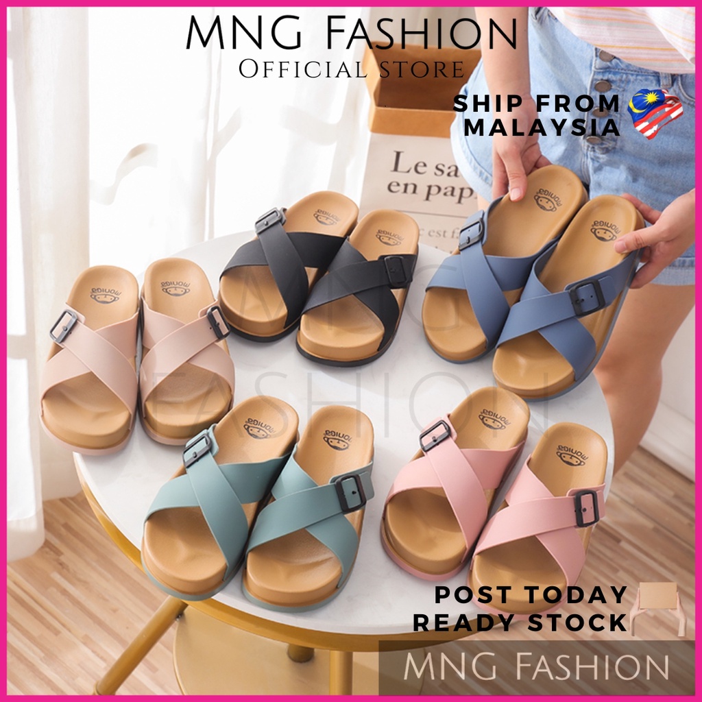MONIGA - Muslimah Friendly Women Flat Sandals | Sole Lembut Sandal ...
