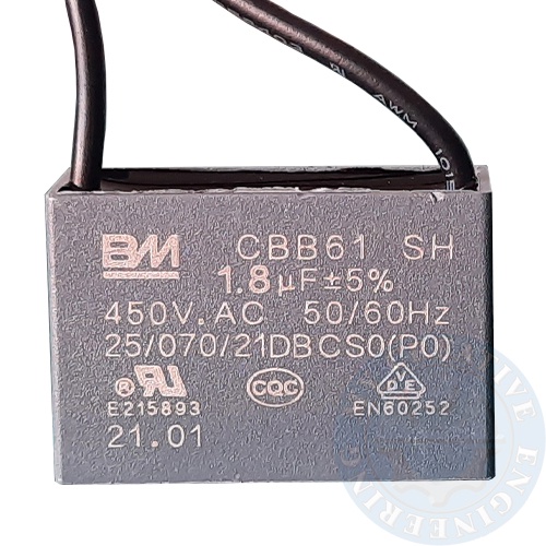 BM Fan Capacitor CBB61 450V 0.8 ~ 10 uF Kapasitor Kipas Compatible with ...
