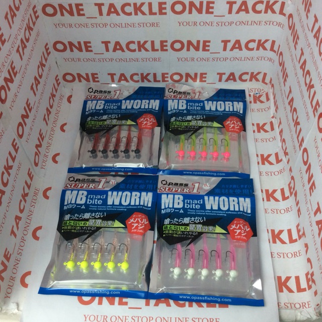 Opass Mad Bite Worm With Jig Head 1.5 G | Shopee Malaysia