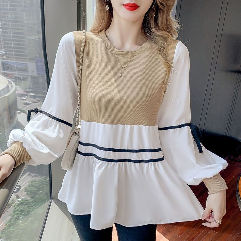 [Local Stock] Plus Size Blouse Women Kroean Style Patchwork Baggy Shirt ...