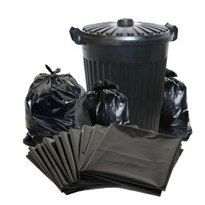 8 - 10pcs Black HDPE Heavy Duty Garbage Bag / 35” x 40” XL Extra Thick ...
